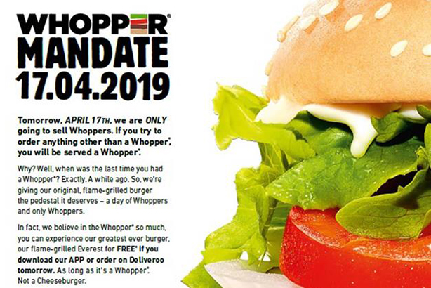 It's Whopper Day Today (17.4.19) - Trinity Square Gateshead